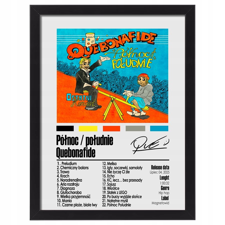 Obraz na ścianę Quebonafide Północ/Południe album prezent w ramce 30x20 ...