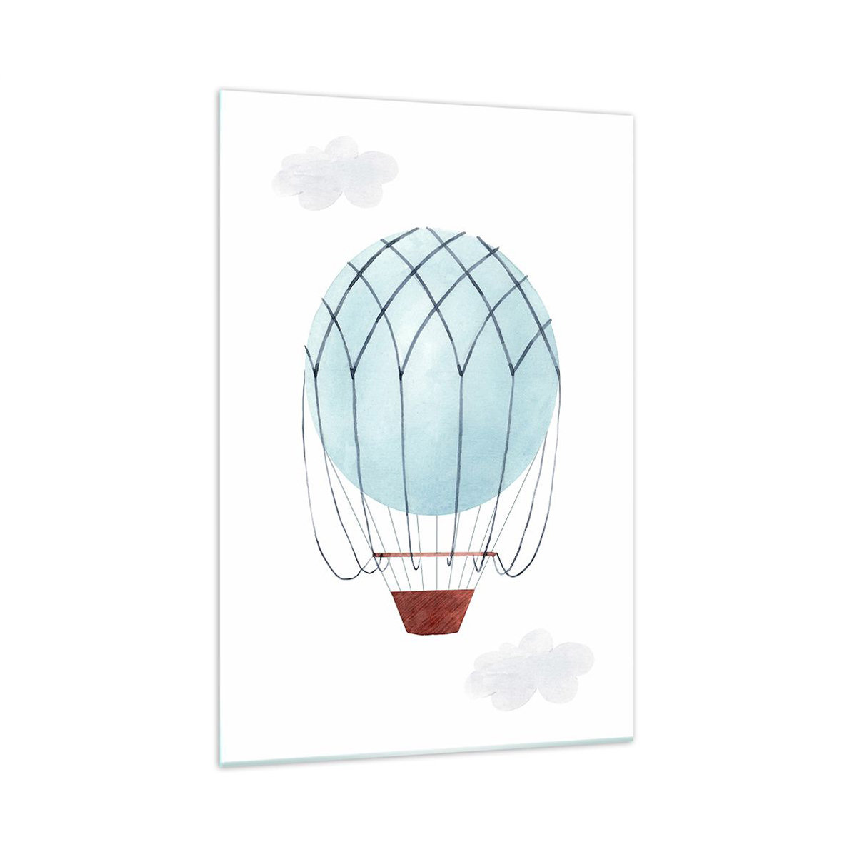 Obraz na szkle - Cały w chmurach - 70x100cm - Dziecięcy Balon Minimalizm - Nowoczesny foto ...