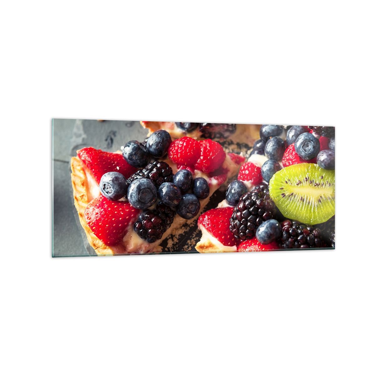 Obraz na szkle - Dolce vita! - 120x50cm - Gastronomia Tarta Z Owocami ...