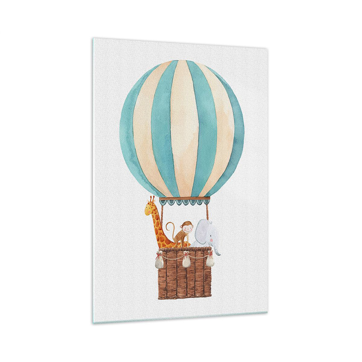 Obraz na szkle - Fantastyczna wycieczka - 70x100cm - Balon Dla Dzieci Vintage - Nowoczesny foto ...