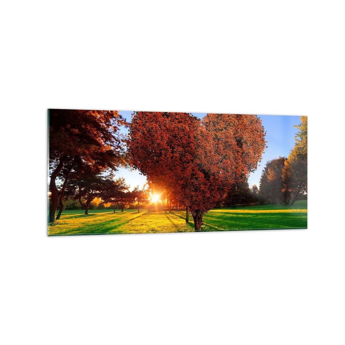 Obraz na szkle - I jak nie kochać jesieni - 120x50cm - Krajobraz Drzewo ...