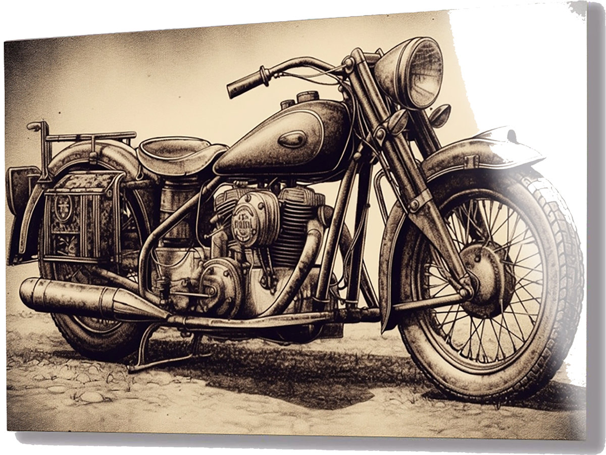 Obraz na szkle motocykl motor vintage barber c 130x83 cm - Inna marka ...