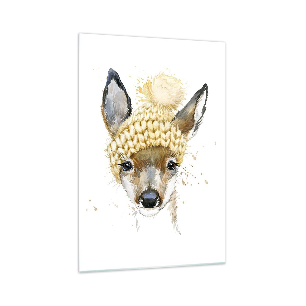 Obraz na szkle - Na zimę w śnieżnym lesie - 70x100cm - Dla Dzieci Sarna Grafika - Nowoczesny ...