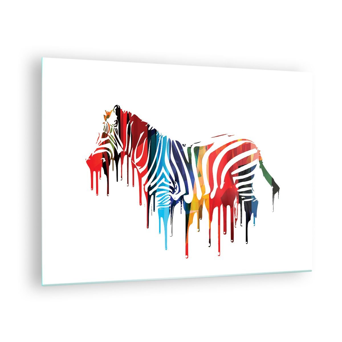 Obraz na szkle - Nie tylko czarno-biały - 70x50cm - Abstrakcja Zebra ...