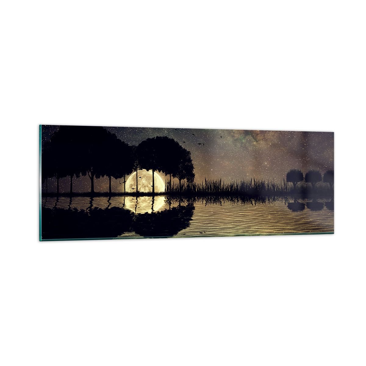 Obraz na szkle - Noc na krańcu świata - 90x30cm - Krajobraz Jezioro ...
