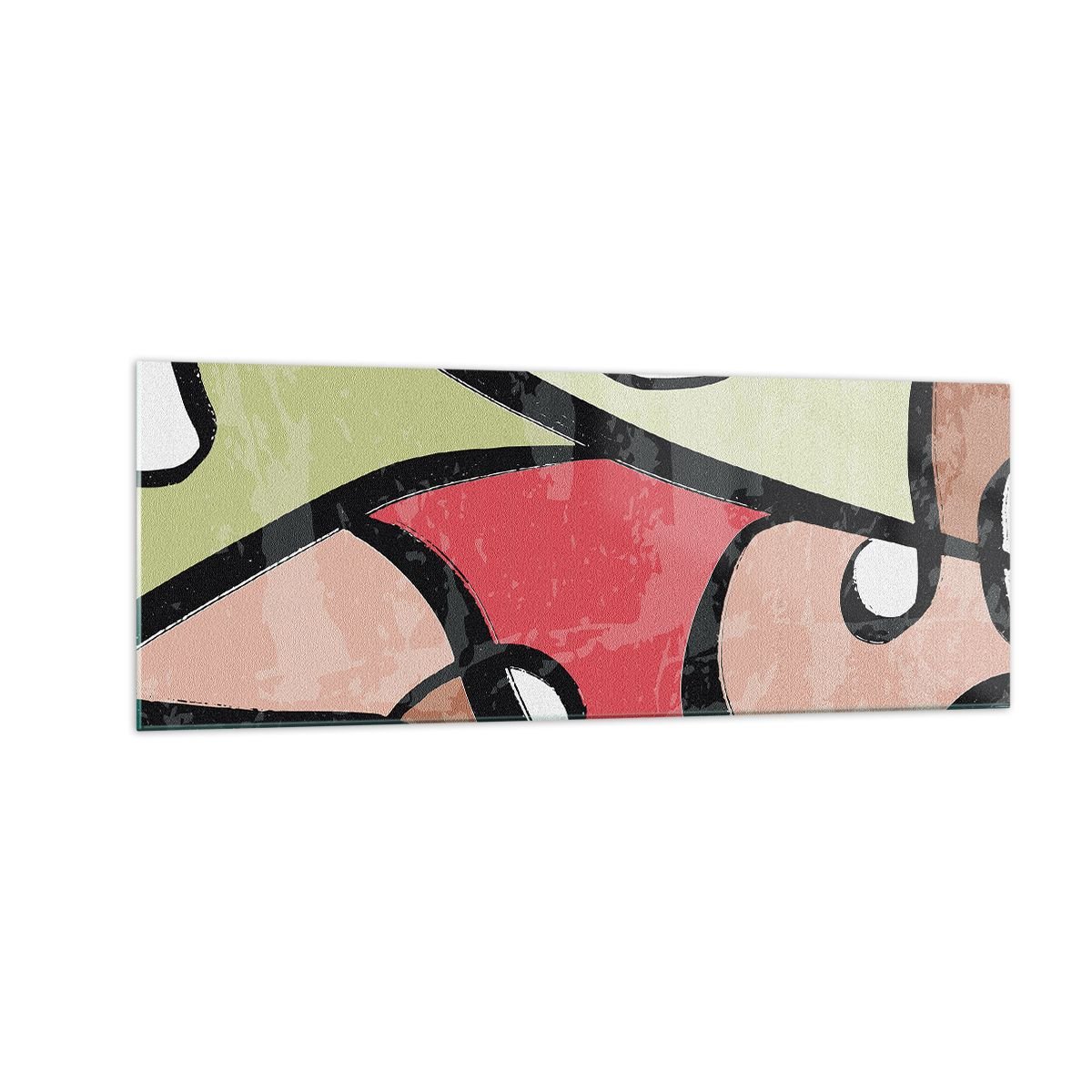 Obraz na szkle - Piruety wśród barw - 140x50cm - Abstrakcja Sztuka Nowoczesny - Nowoczesny ...