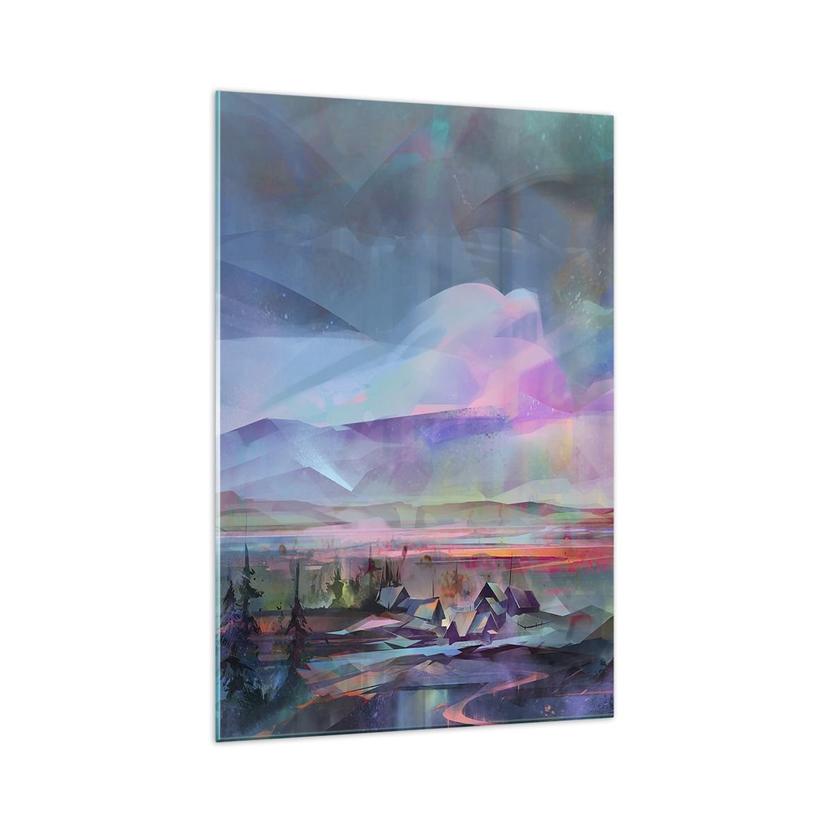 Obraz na szkle - Pod życzliwym niebem - 70x100cm - Abstrakcja Krajobraz Góry - Nowoczesny foto ...