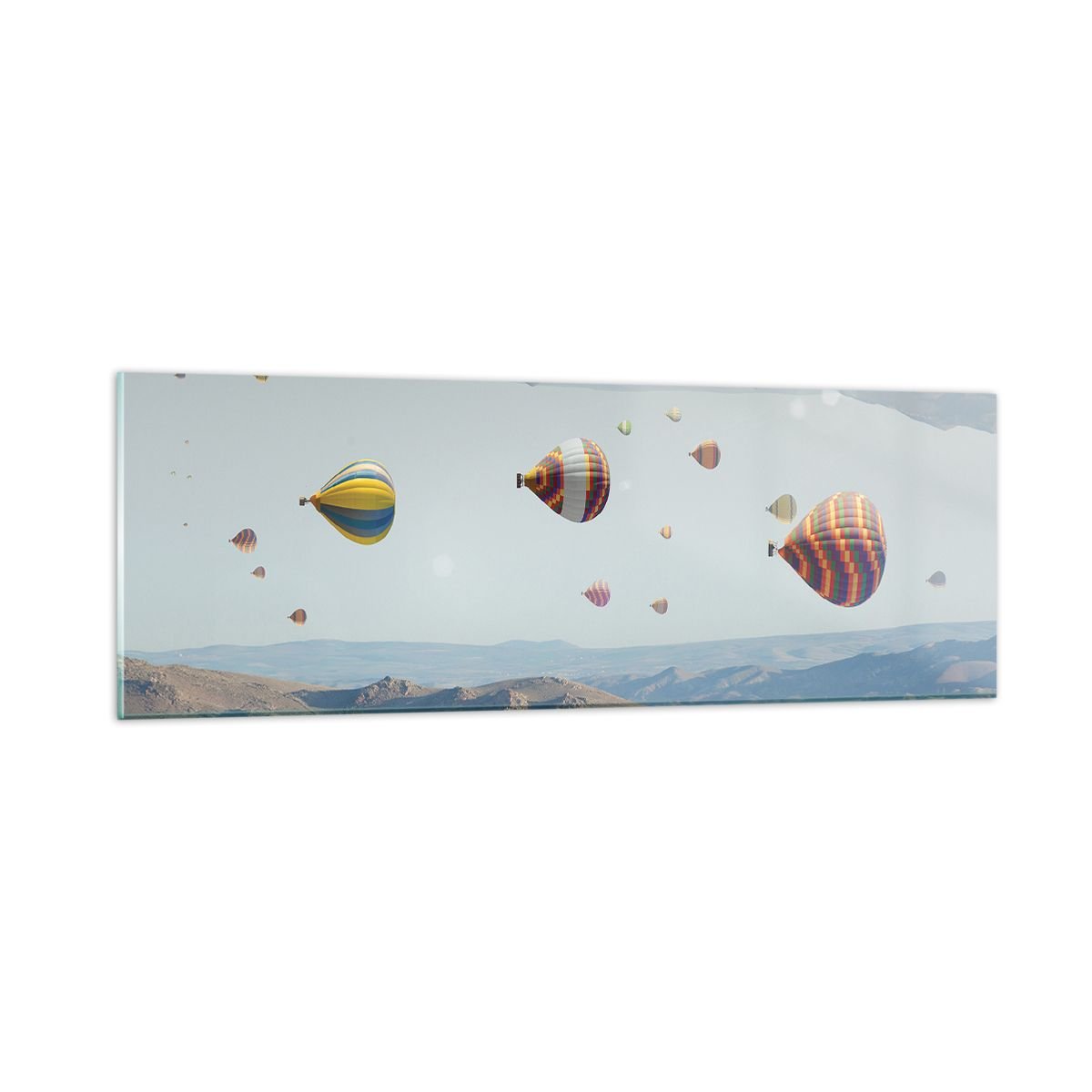 Obraz na szkle - Tu wszystko jest możliwe - 90x30cm - Abstrakcja Balony Krajobraz - Nowoczesny ...