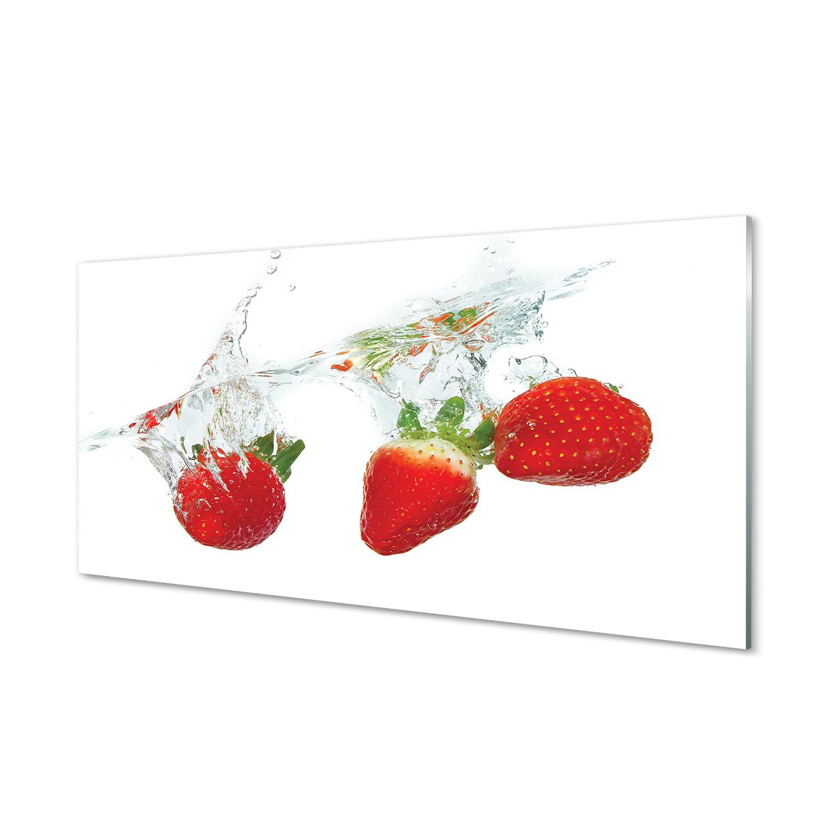Obraz na szkle TULUP Woda truskawki białe tło, 100x50 cm cm - Tulup ...