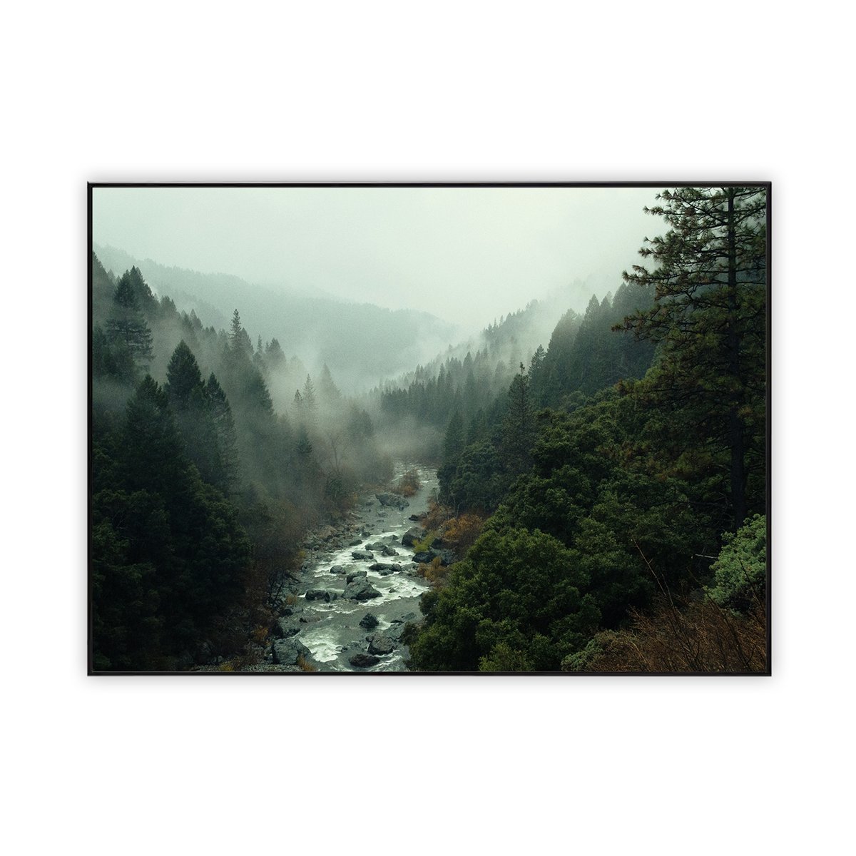 Obraz na szkle w oprawie aluminiowej Zamglone góry - SquarePrint | Sklep EMPIK.COM