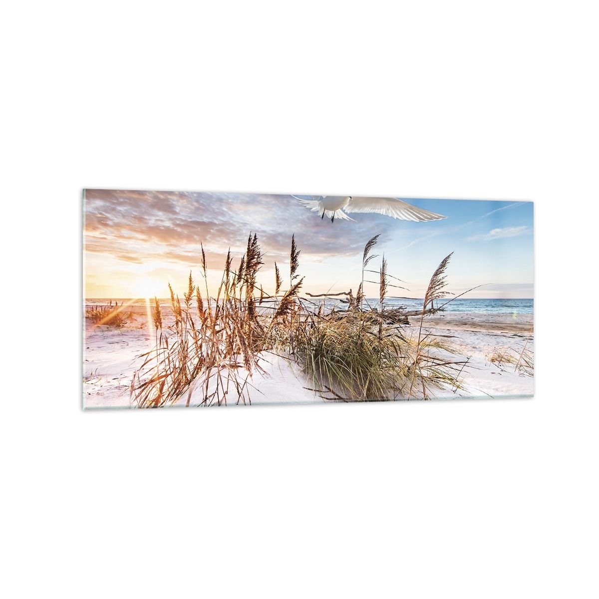 Obraz na szkle - Wiatr od morza - 120x50cm - Morze Plaża Wydma - Nowoczesny szklany obraz na ...