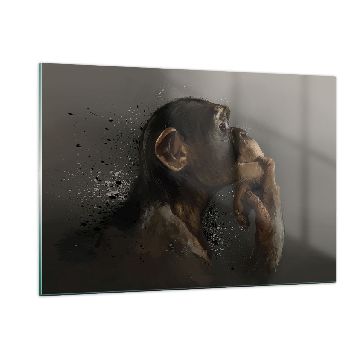 Obraz na szkle - Z pewnością myśliciel - 120x80cm - Zwierzęta Małpa ... Obraz na szkle - Z pewnością myśliciel - 120x80cm - Zwierzęta Małpa ...