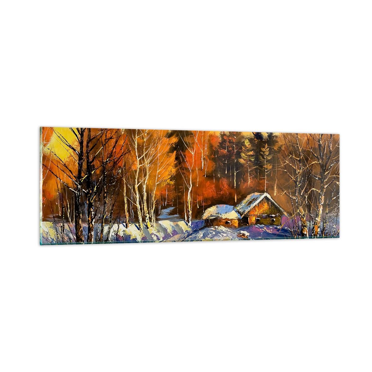 Obraz na szkle - Zimowa impresja w słońcu - 90x30cm - Krajobraz Zima ...