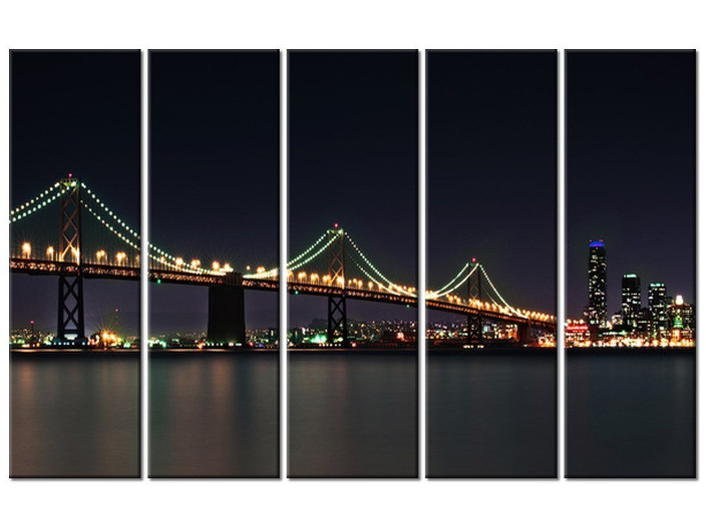 Obraz Nocne zdjęcie mostu - Tanel Teemusk, 5 elementów, 100x63 cm ...