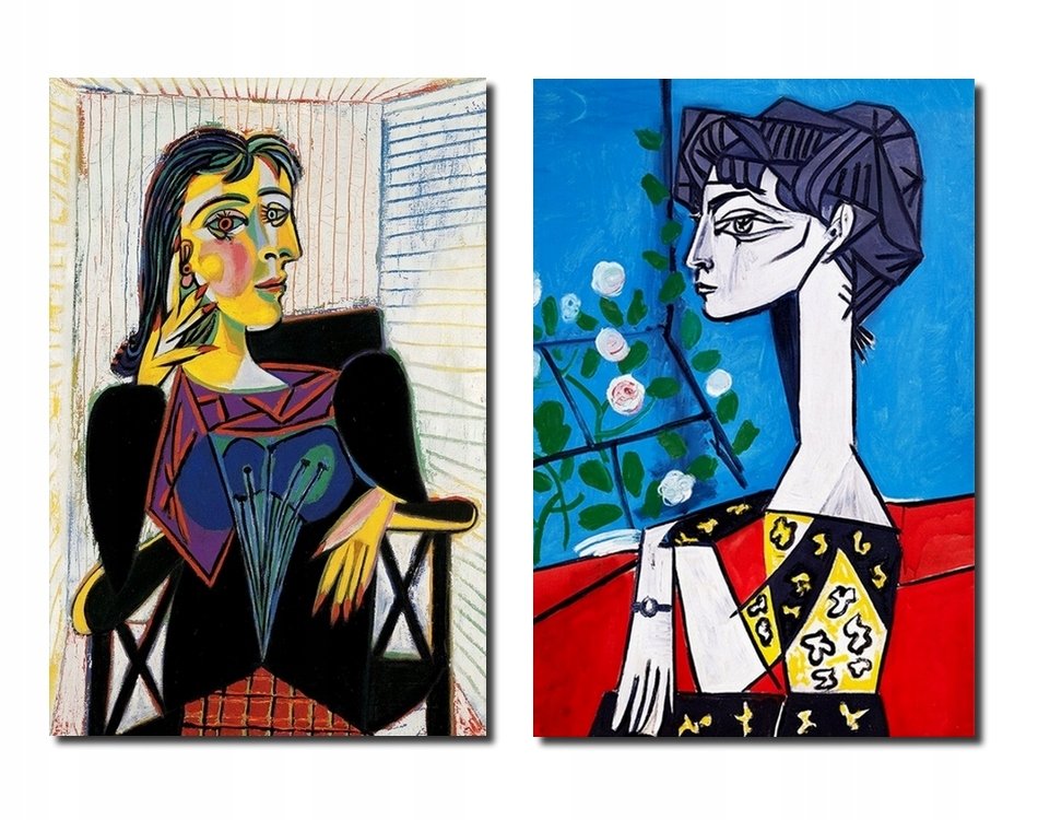 Obraz PABLO PICASSO PORTRET DORY MAAR + Jacqueline z kwiatami - Inna ...