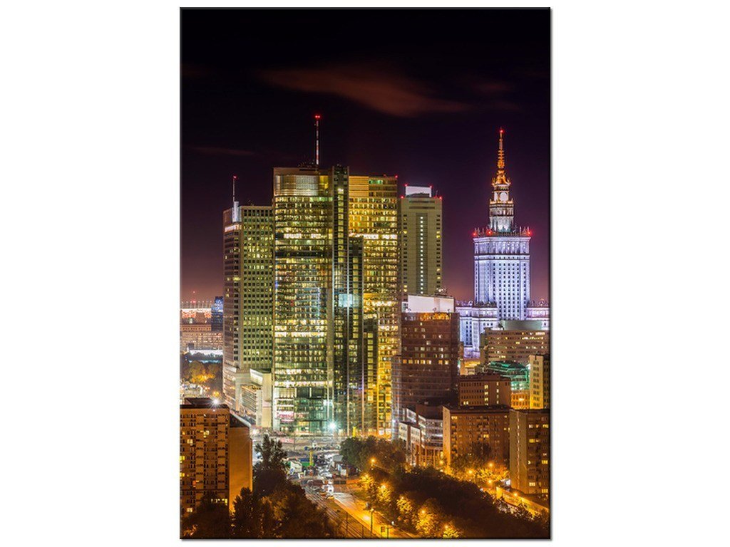 Obraz, Pałac Kultury nocą, 70x100 cm - Oobrazy | Sklep EMPIK.COM