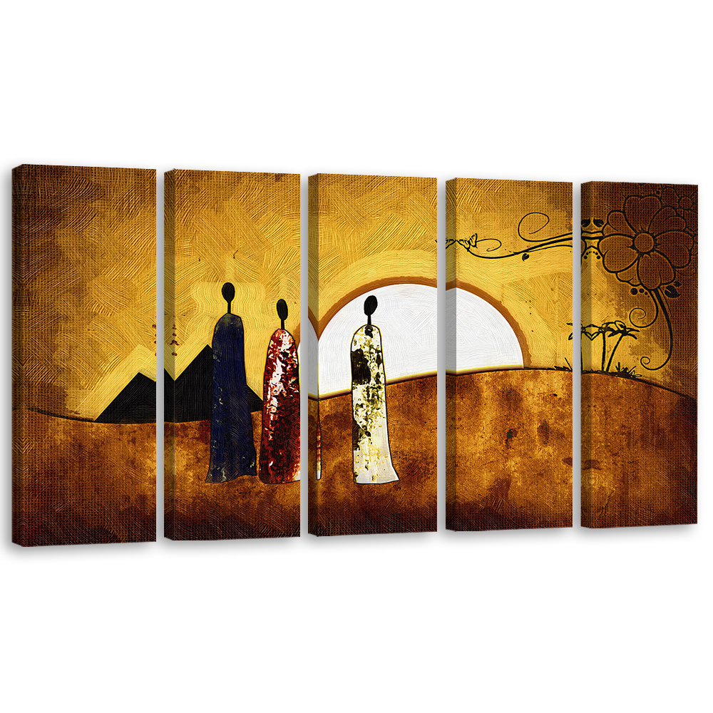 Obraz pięcioczęściowy na płótnie FEEBY, Afryka Kobiety Pejzaż 200x80 - Feeby | Sklep EMPIK.COM