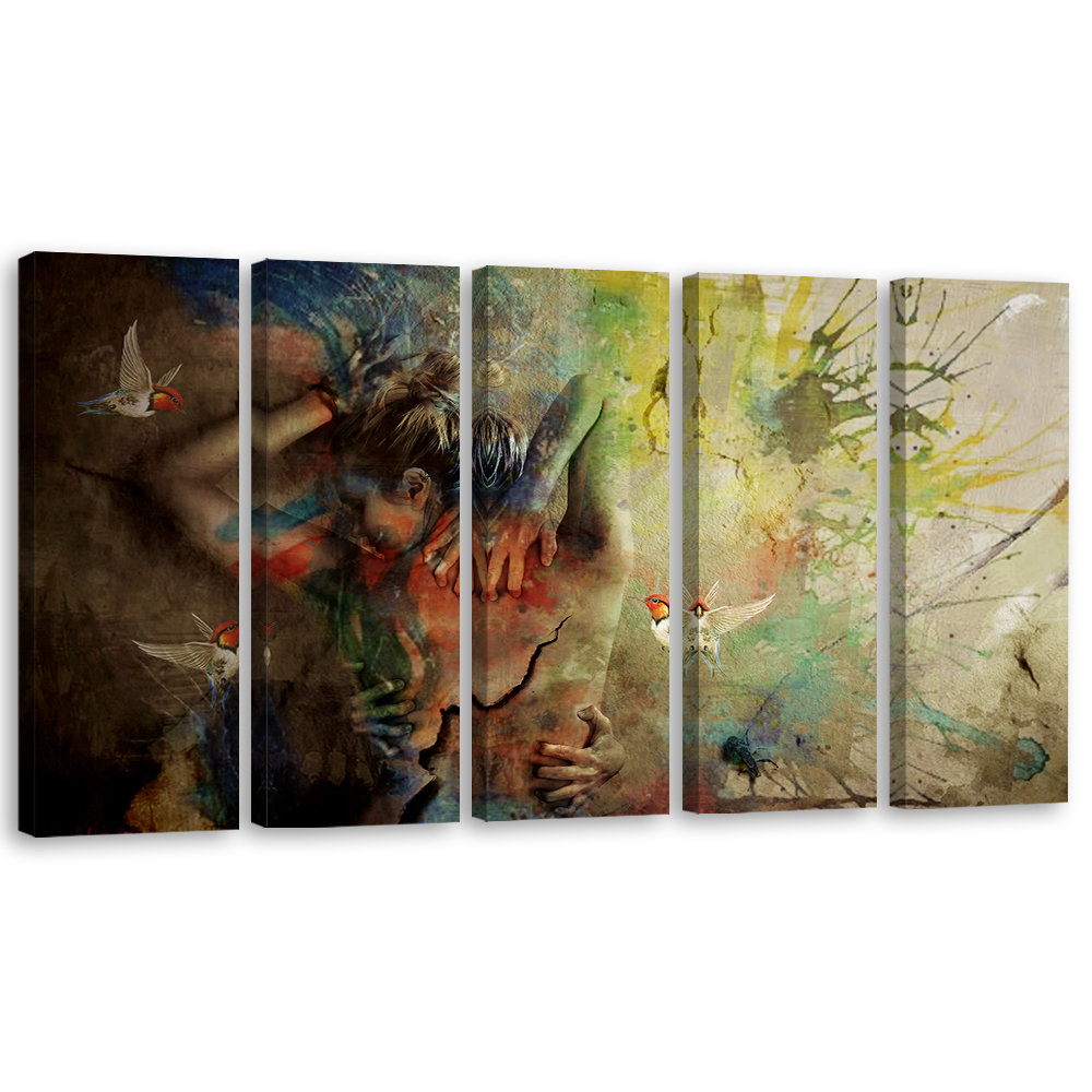 Obraz pięcioczęściowy na płótnie FEEBY, Kobieta Malarstwo 200x80 - Feeby | Sklep EMPIK.COM