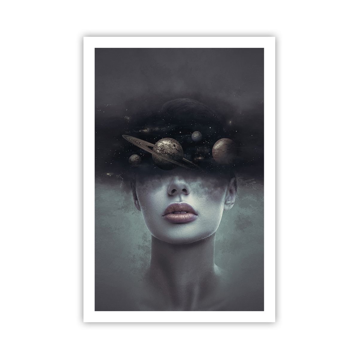 Obraz - Plakat - A planety szaleją… - 61x91cm - Abstrakcja Twarz Kobiety Kosmos - Foto Plakaty ...