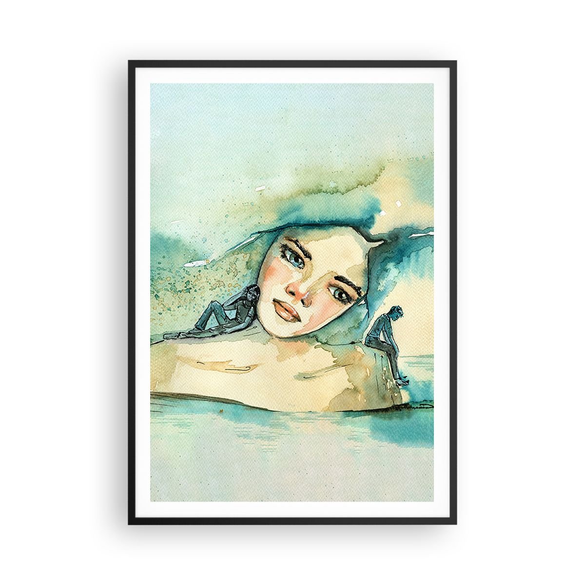 Obraz - Plakat - Am I blue? - 70x100cm - Abstrakcja Twarz Kobiety Malarstwo - Foto Plakaty w ...