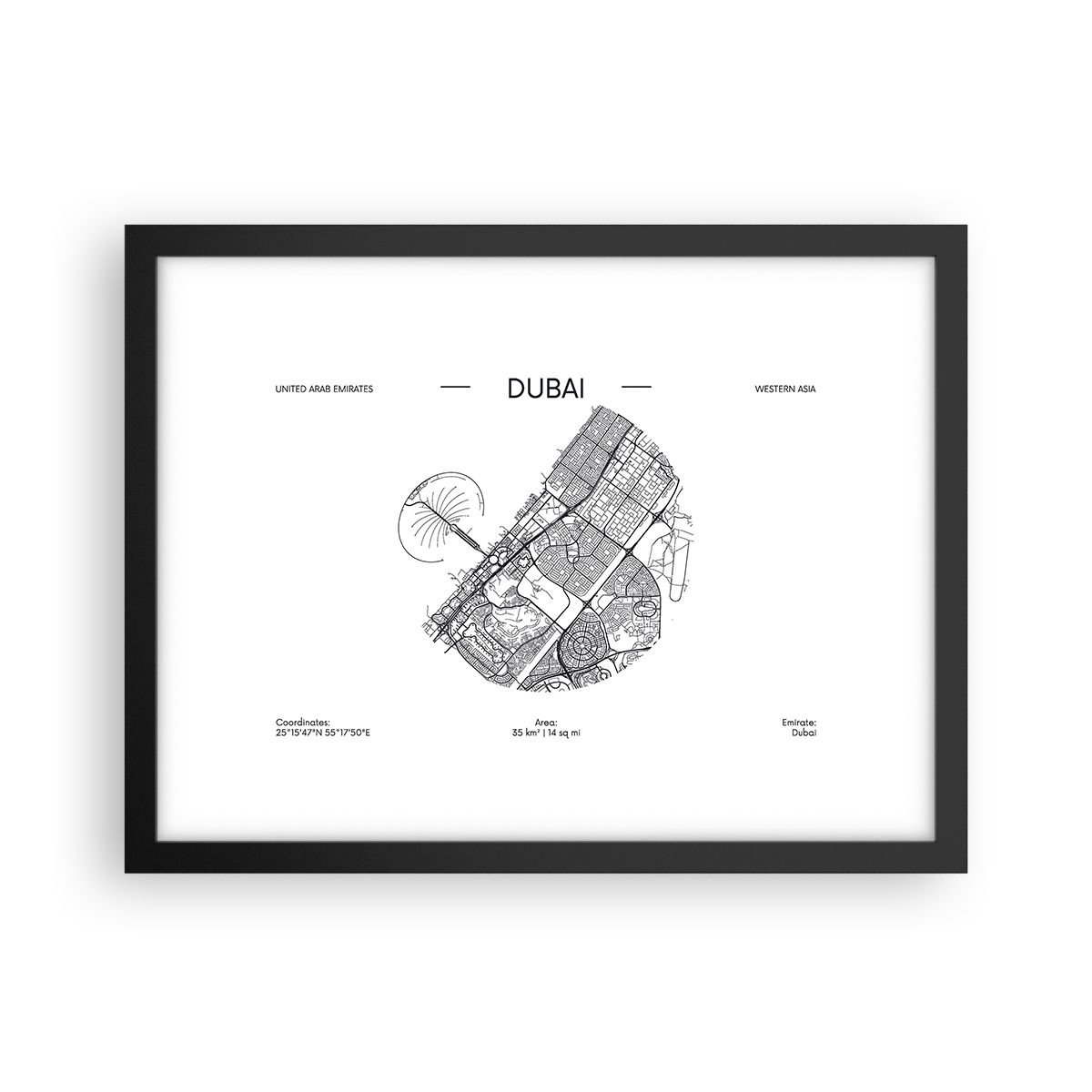 Obraz - Plakat - Anatomia Dubaju - 40x30cm - Mapa Dubaj Zjednoczone ...