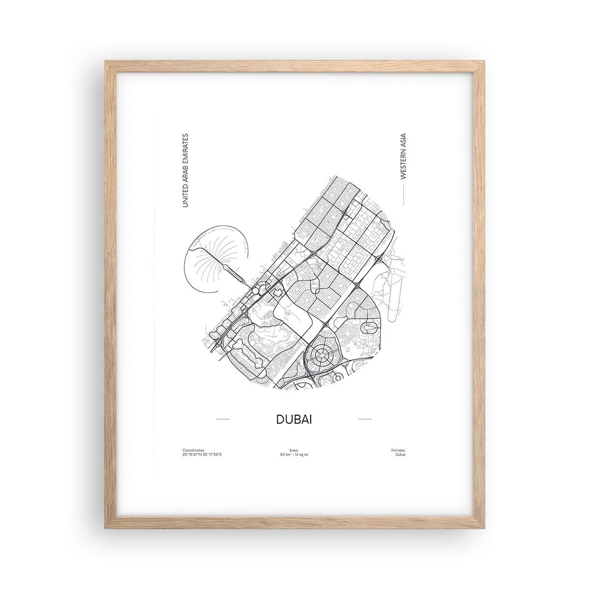 Obraz - Plakat - Anatomia Dubaju - 40x50cm - Mapa Dubaj Zjednoczone ...