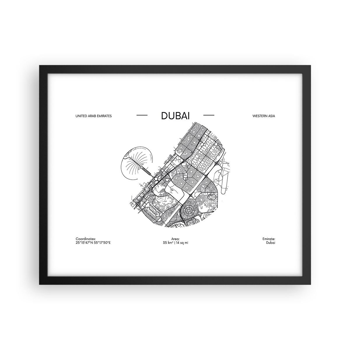 Obraz - Plakat - Anatomia Dubaju - 50x40cm - Mapa Dubaj Zjednoczone ...