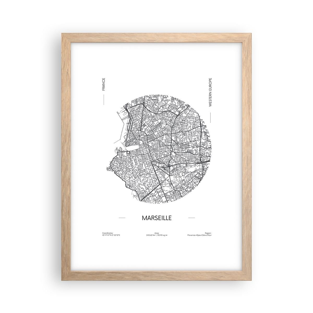 Obraz - Plakat - Anatomia Marsylii - 30x40cm - Mapa Marsylia Francja ...