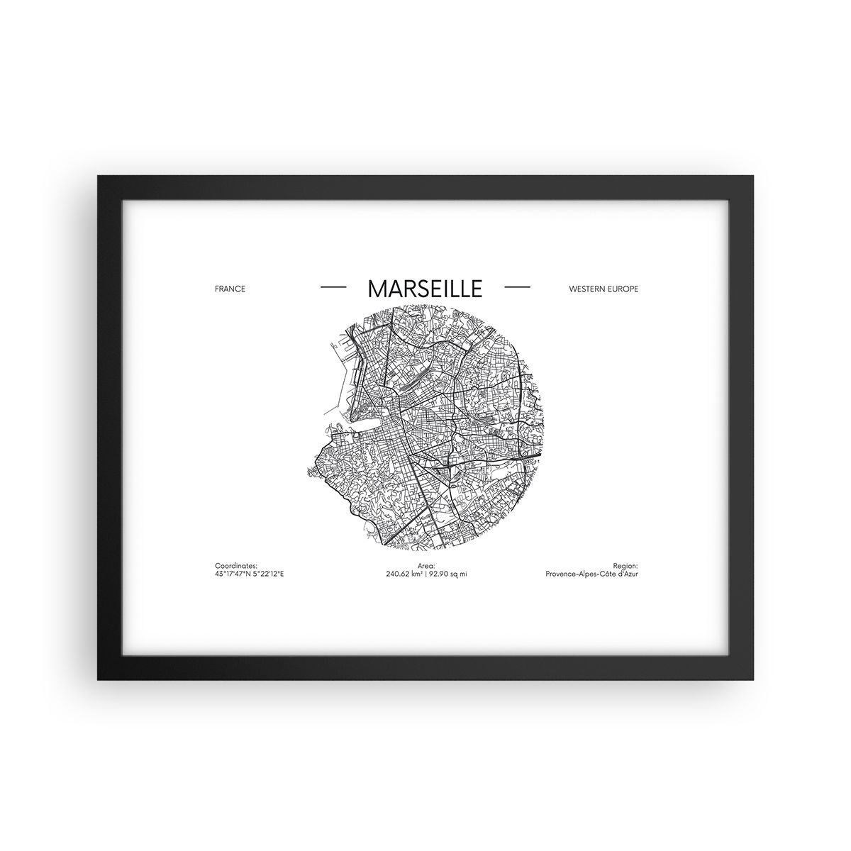 Obraz - Plakat - Anatomia Marsylii - 40x30cm - Mapa Marsylia Francja ...