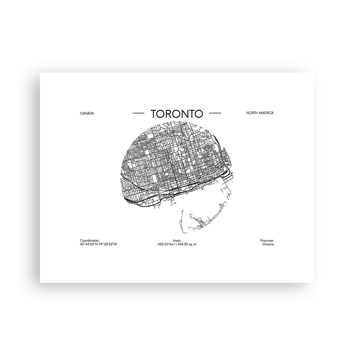 Obraz - Plakat - Anatomia Toronto - 40x30cm - Mapa Toronto Kanada ...