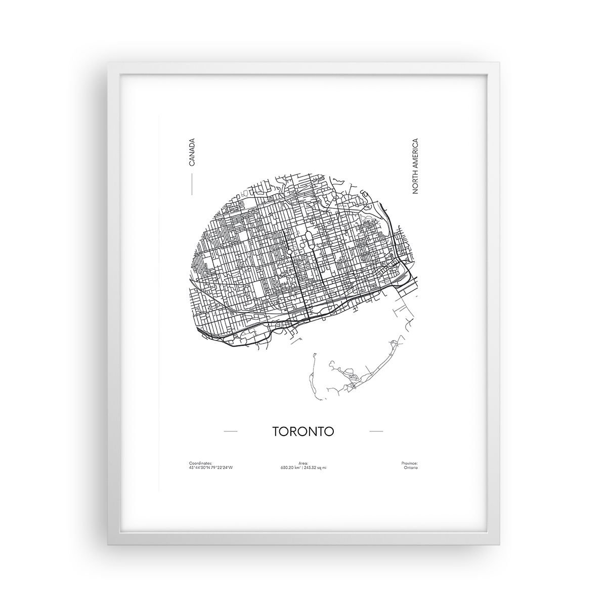 Obraz - Plakat - Anatomia Toronto - 40x50cm - Mapa Toronto Kanada ...