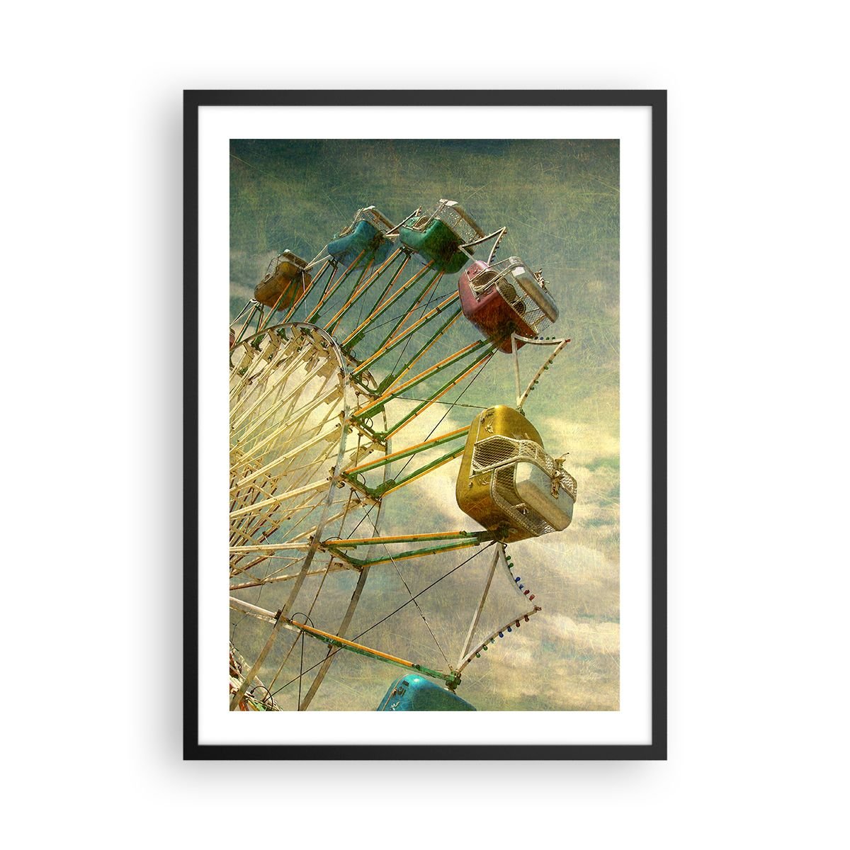 Obraz - Plakat - Będzie, będzie zabawa… - 50x70cm - Vintage Lunapark Diabelski Młyn - Nowoczesny ...