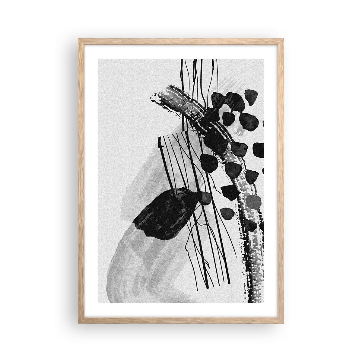 Obraz - Plakat - Czarno-biała abstrakcja organiczna - 50x70cm - Abstrakcja Nowoczesny Sztuka ...