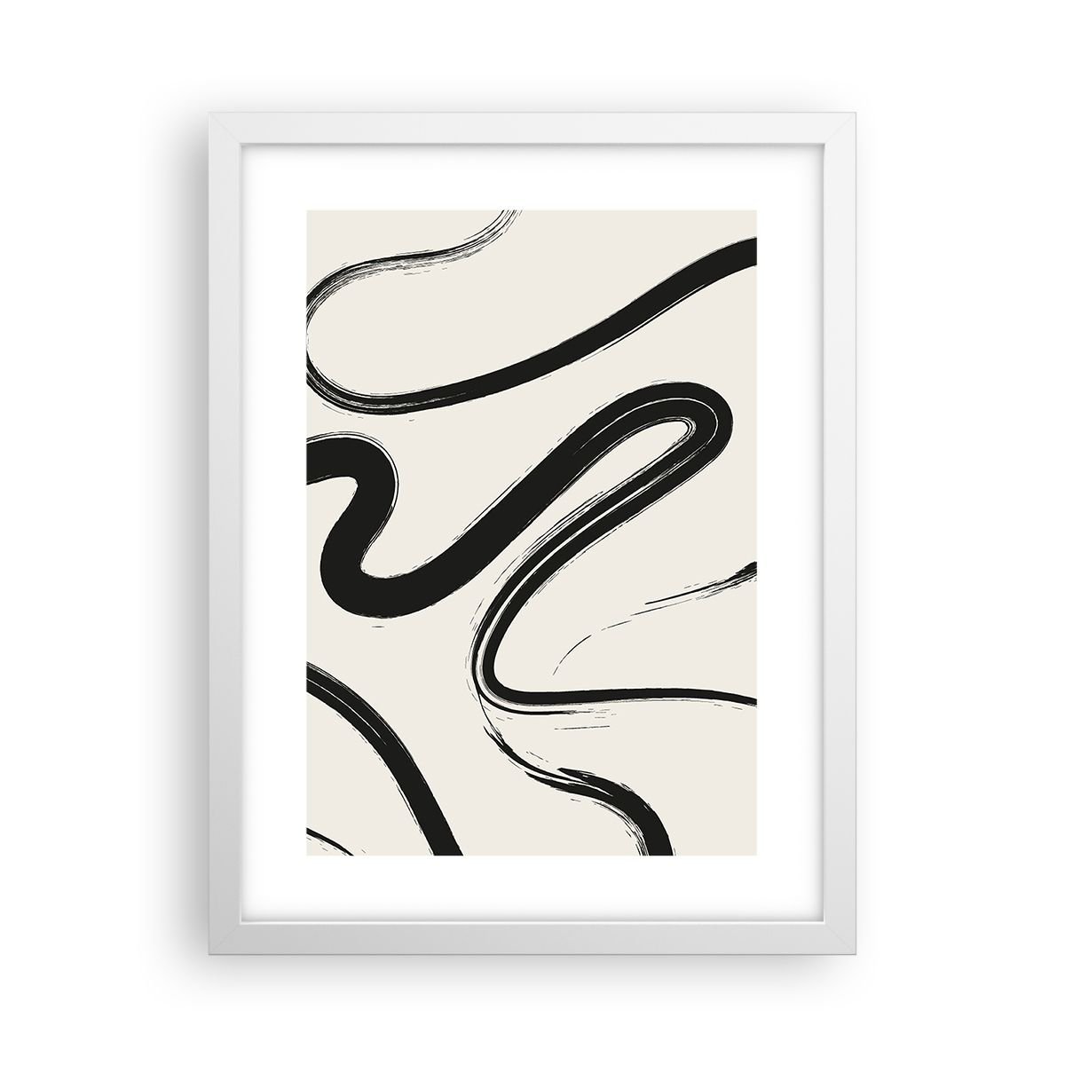 Obraz - Plakat - Czarno-biała fanaberia - 30x40cm - Linie Minimalizm ...