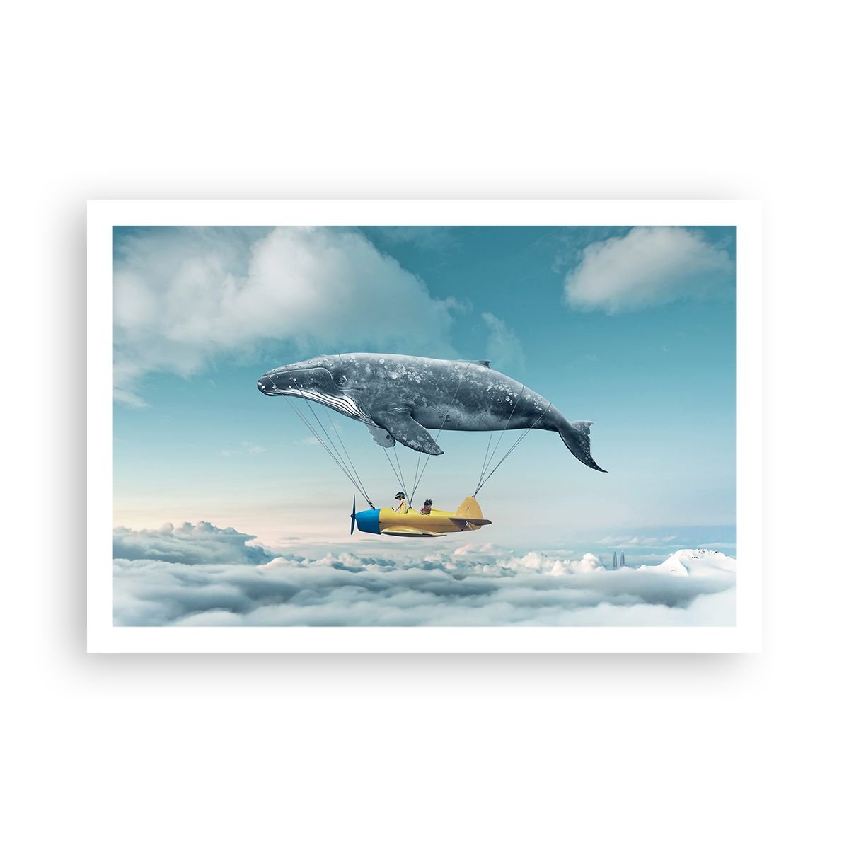 Obraz - Plakat - Dlaczego nie? - 91x61cm - Wieloryb Dzieci Samolot - Foto Plakaty na ścianę bez ...