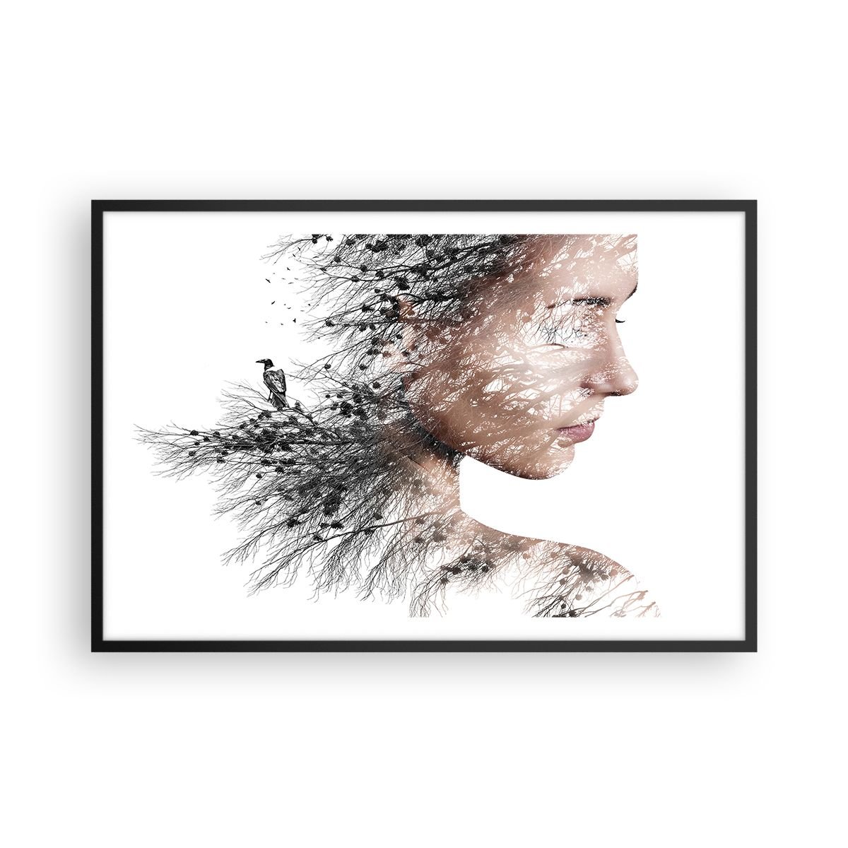 Obraz - Plakat - Duch lasu - 91x61cm - Abstrakcja Twarz Kobiety Drzewo ...