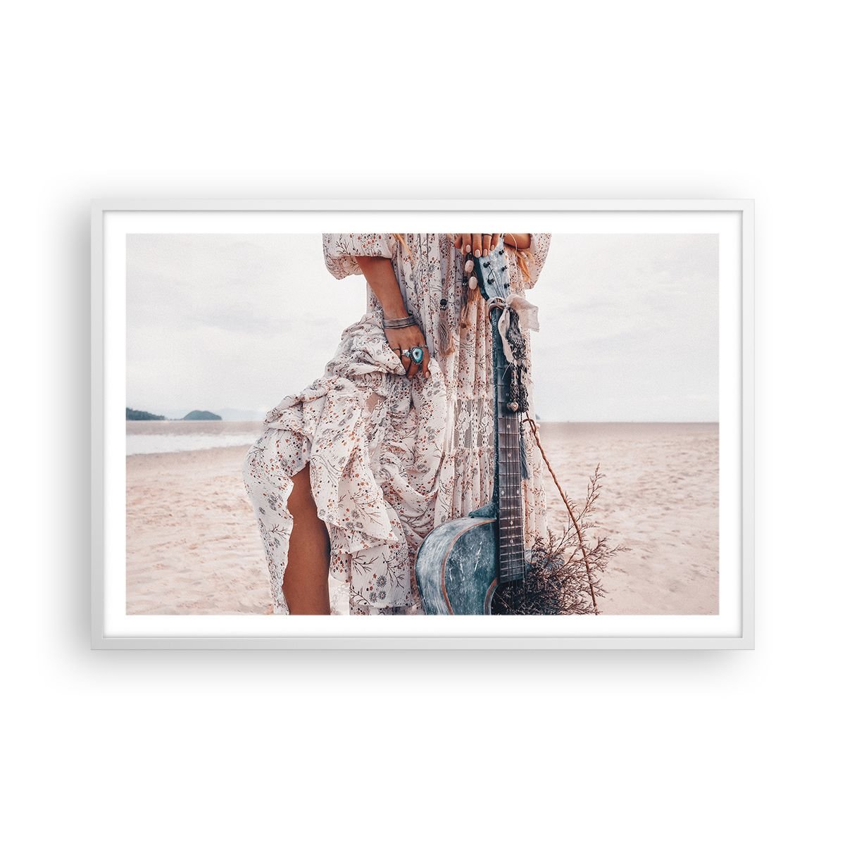 Obraz - Plakat - Dzieci kwiaty w drodze - 91x61cm - Kobieta Boho Gitara - Foto Plakaty na ścianę ...