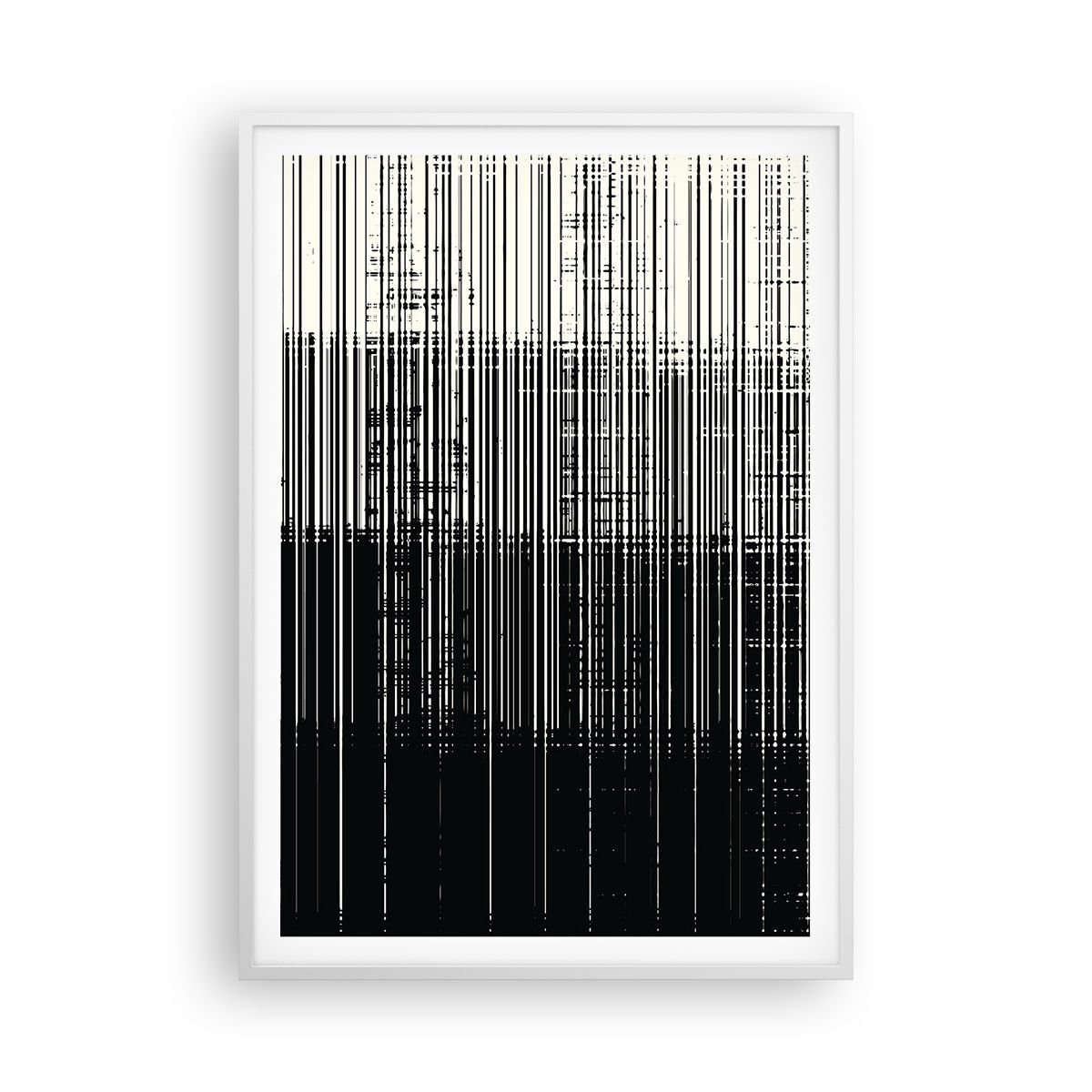 Obraz - Plakat - Fale i drgania - 70x100cm - Czarno-Biały Kody Kreskowe ...