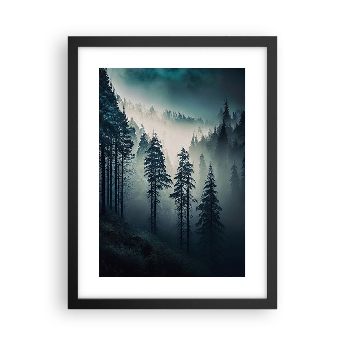 Obraz - Plakat - Górski poranek - 30x40cm - Las Skandynawski Krajobraz ...