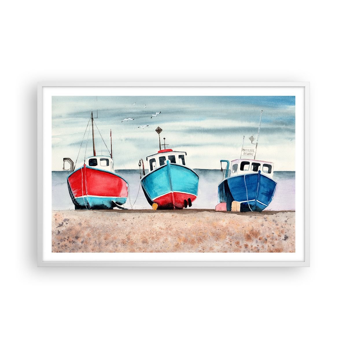 Obraz - Plakat - Gotowe na połów - 91x61cm - Marynistyczny Nadmorski Kutry Rybackie - Foto ...