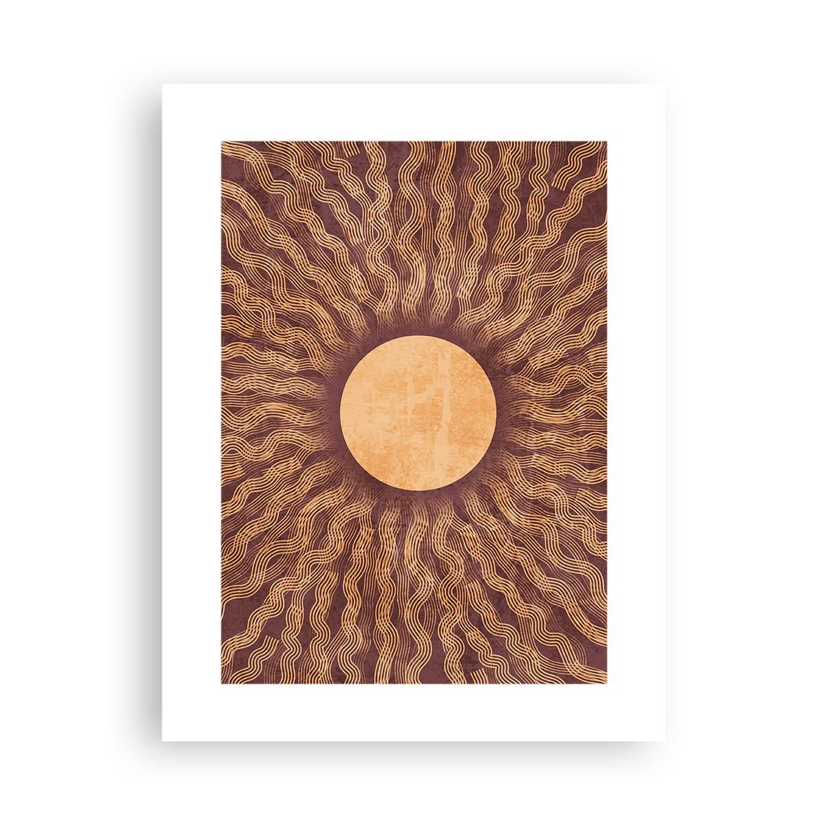 Obraz - Plakat - Ikona słońca - 30x40cm - Słońce Vintage Boho - Foto ...