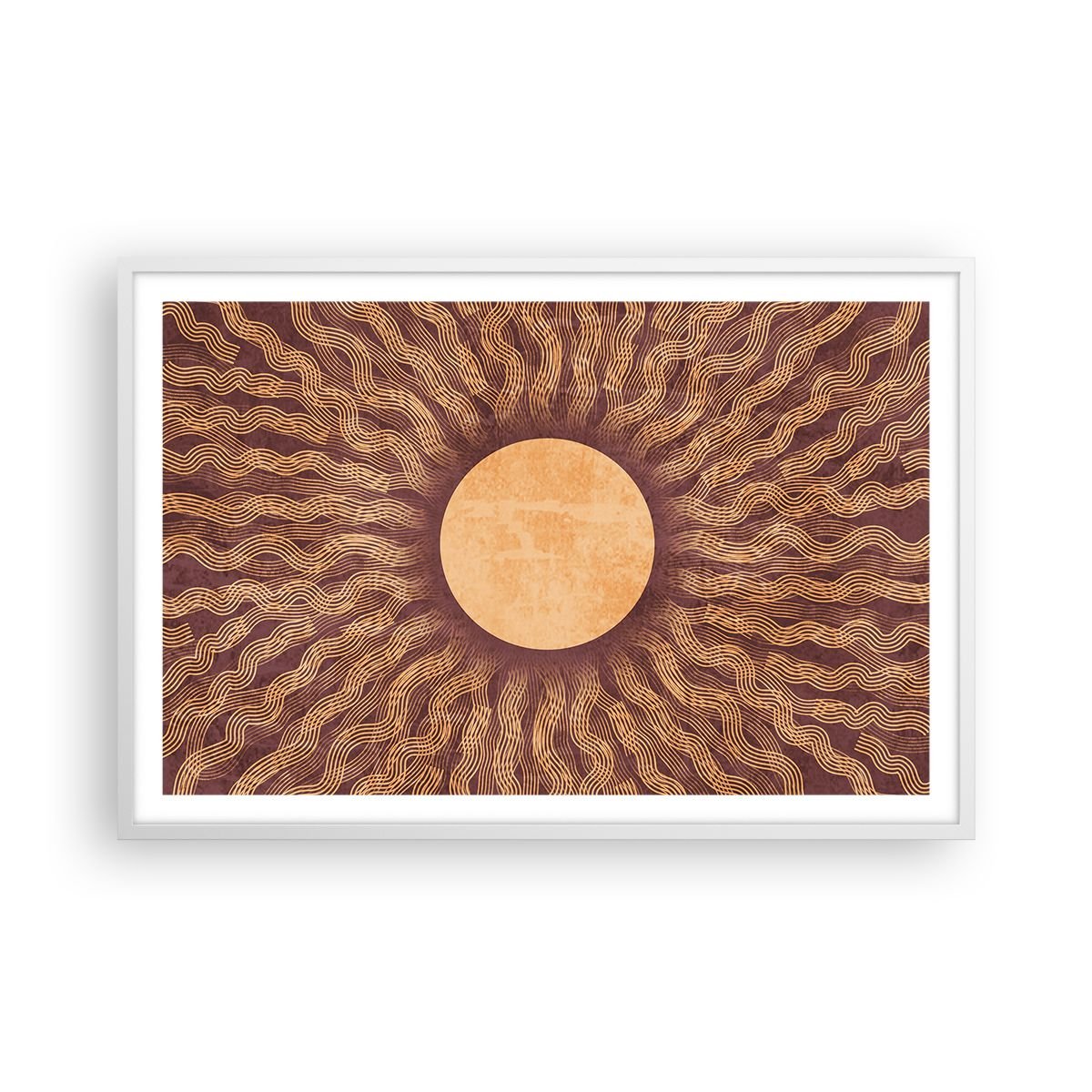 Obraz - Plakat - Ikona słońca - 91x61cm - Słońce Vintage Boho - Foto ...