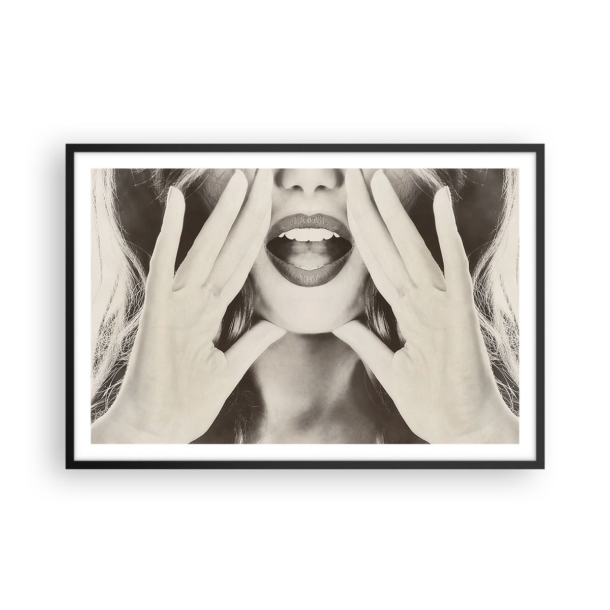 Obraz - Plakat - Już idę! - 91x61cm - Kobieta Krzyk Usta Kobiety - Foto Plakaty na ścianę w ...