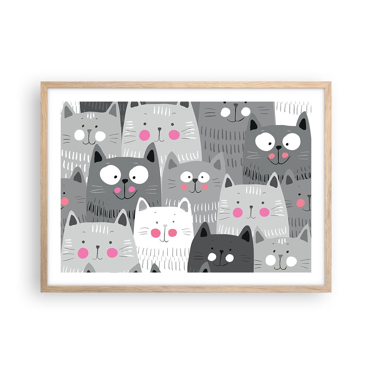 Obraz - Plakat - Koci świat - 70x50cm - Dla Dzieci Kot Zwierzęta - Nowoczesny modny obraz Plakat ...