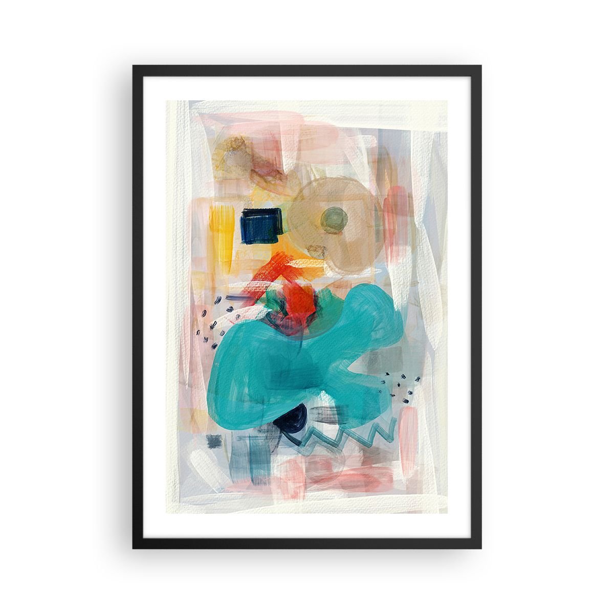 Obraz - Plakat - Kolorowa gra - 50x70cm - Abstrakcja Farby Sztuka - Nowoczesny modny obraz ...