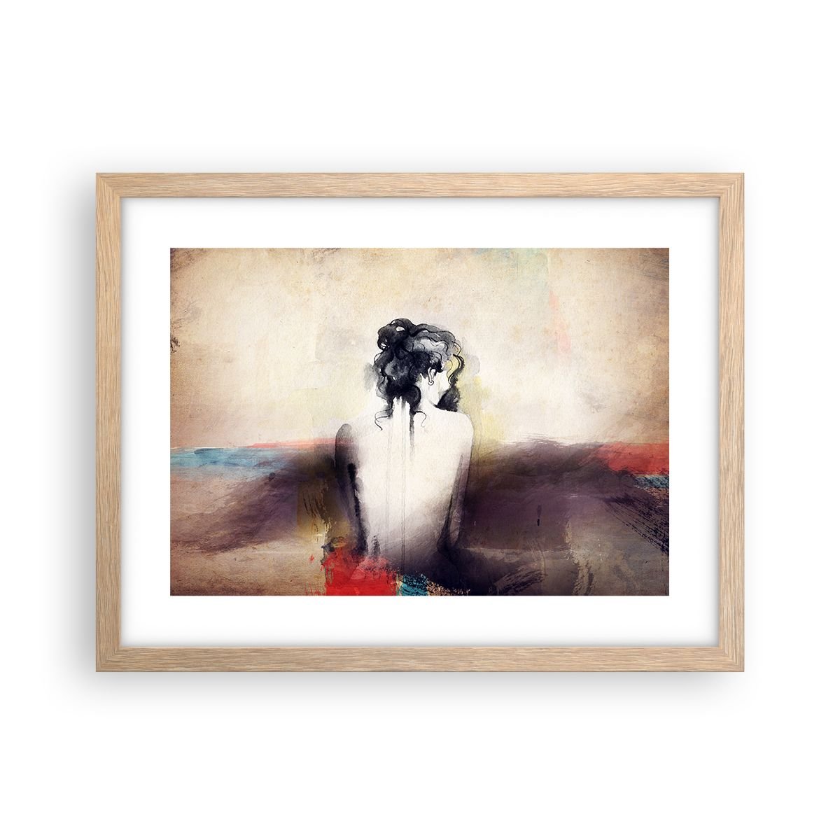 Obraz - Plakat - Łagodne linie, owalne kształty - 40x30cm - Kobieta ...