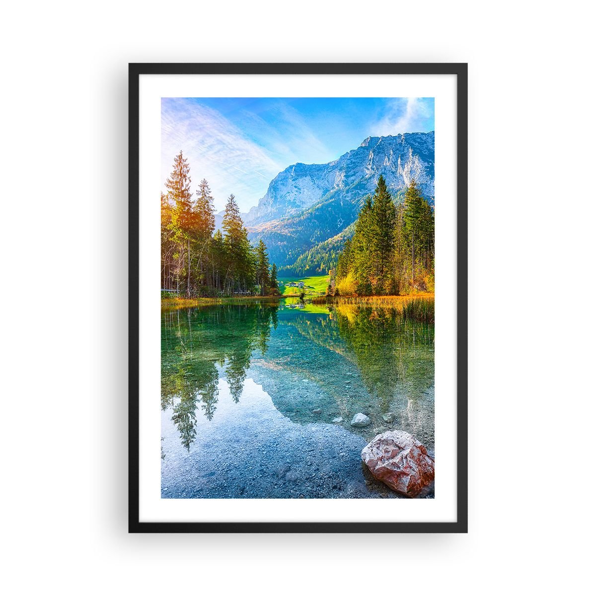Obraz - Plakat - Łagodność jesieni - 50x70cm - Krajobraz Góry Alpy ...