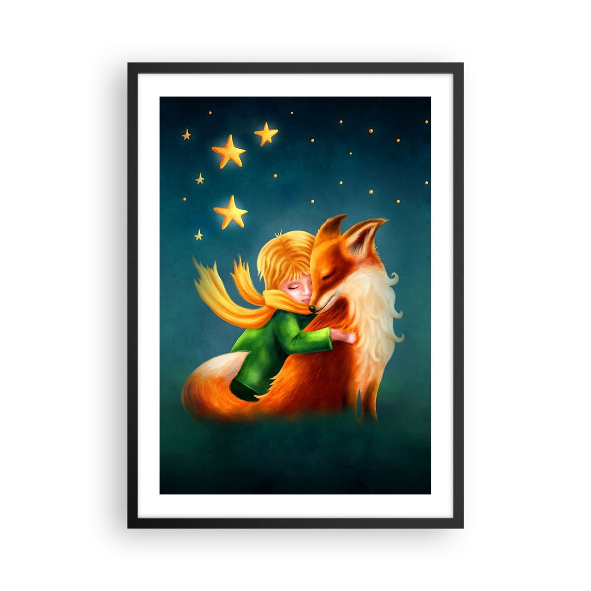 Obraz - Plakat - Mały Książę - 50x70cm - Dla Dzieci Lis Chłopiec - Nowoczesny modny obraz Plakat ...