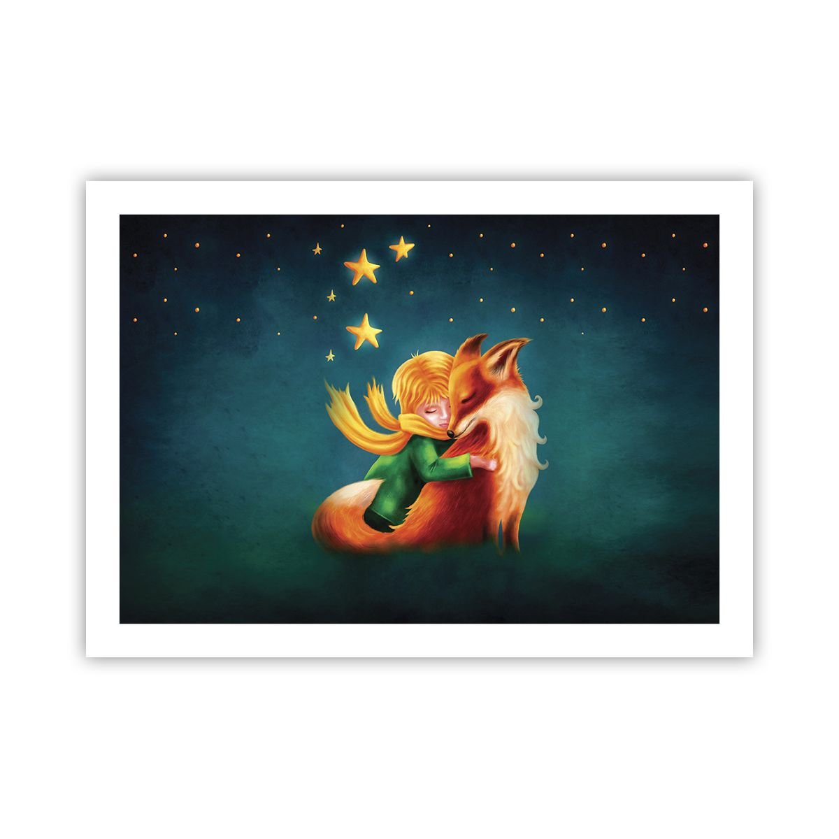 Obraz - Plakat - Mały Książę - 70x50cm - Dla Dzieci Lis Chłopiec - Nowoczesny modny obraz Plakat ...