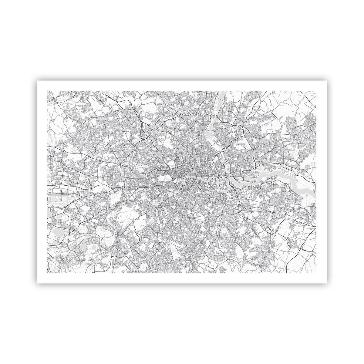 Obraz - Plakat - Mapa londyńskiego labiryntu - 100x70cm - Miasto Mapa ...